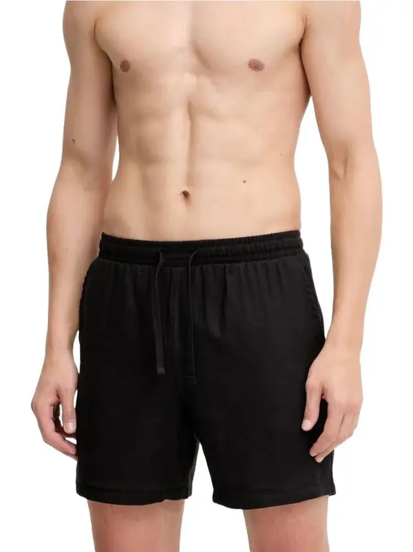 Hugo Boss Wide-leg Shorts With Drawstring Waistband - Black
