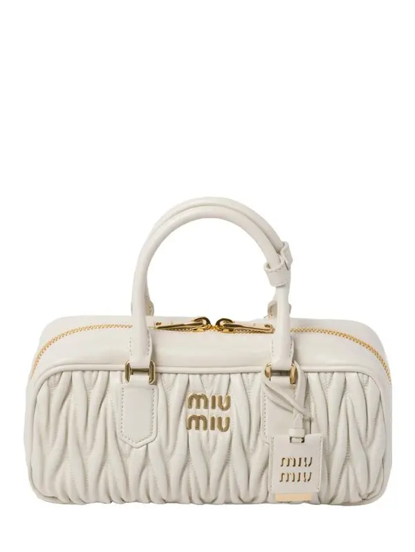 Miu Miu Arcadie Matelassé Nappa Leather Bag - White