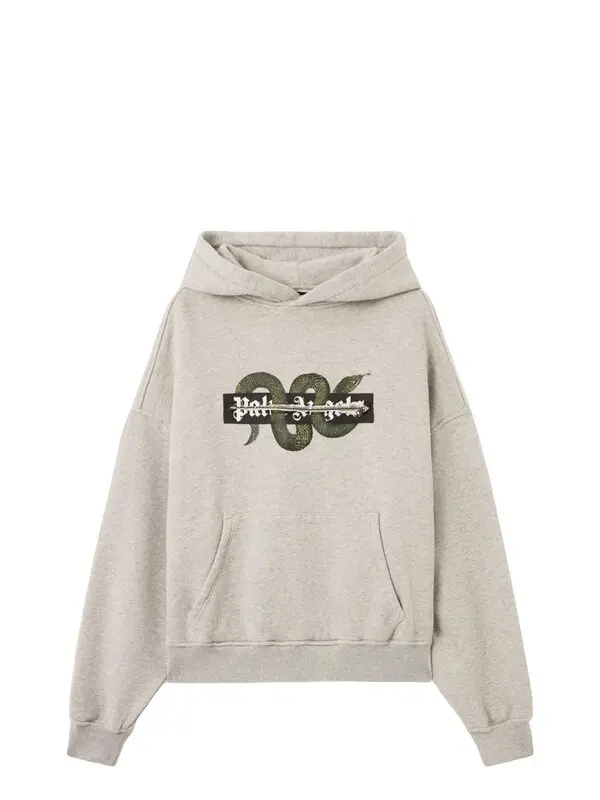 Palm Angels Snake And Box Logo Hoodie - Nude