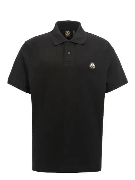 Moose Knuckles Logo Patch Short-sleeved Polo Shirt - Black
