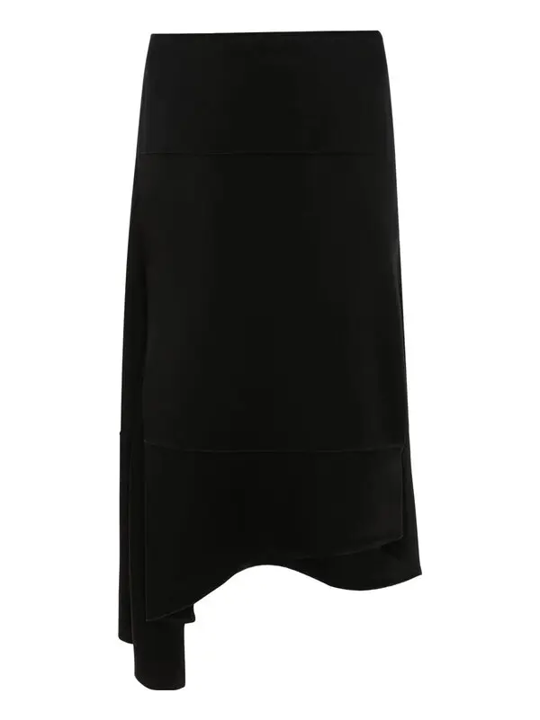 Victoria Beckham Asymmetrical Midi Skirt - Black