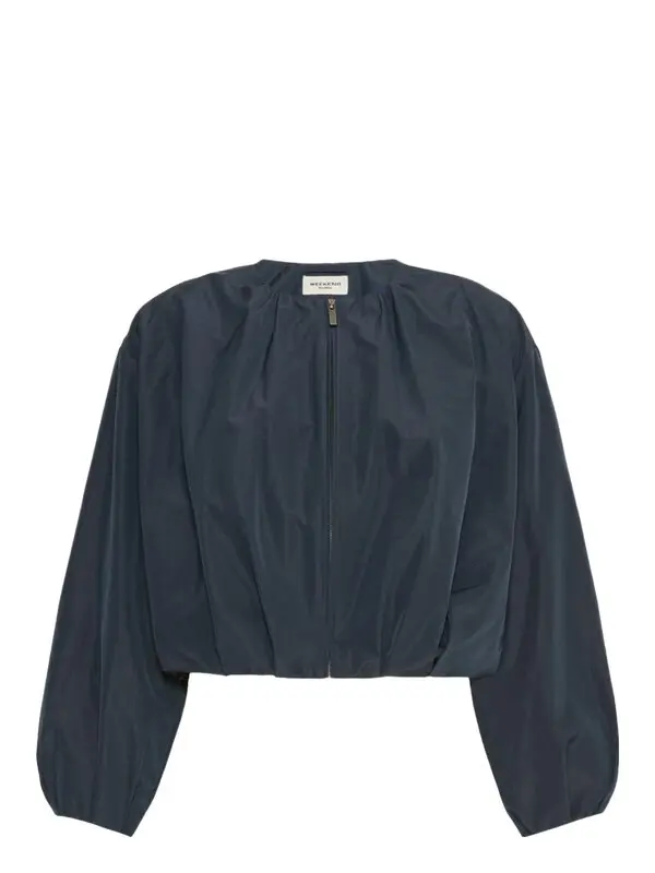 Max Mara Butterfly Cropped Zip-up Jacket - Navy