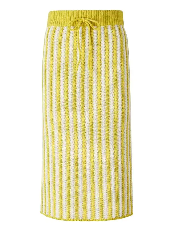 Fabiana Filippi Striped Knitted Midi Skirt - Yellow
