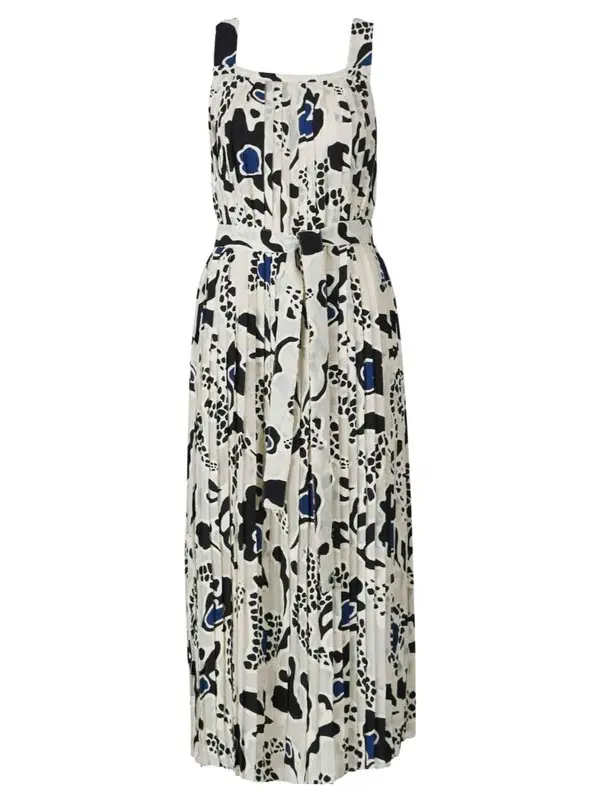 Ulla Johnson Abstract Floral Print Strapless Maxi Dress With Belt - White