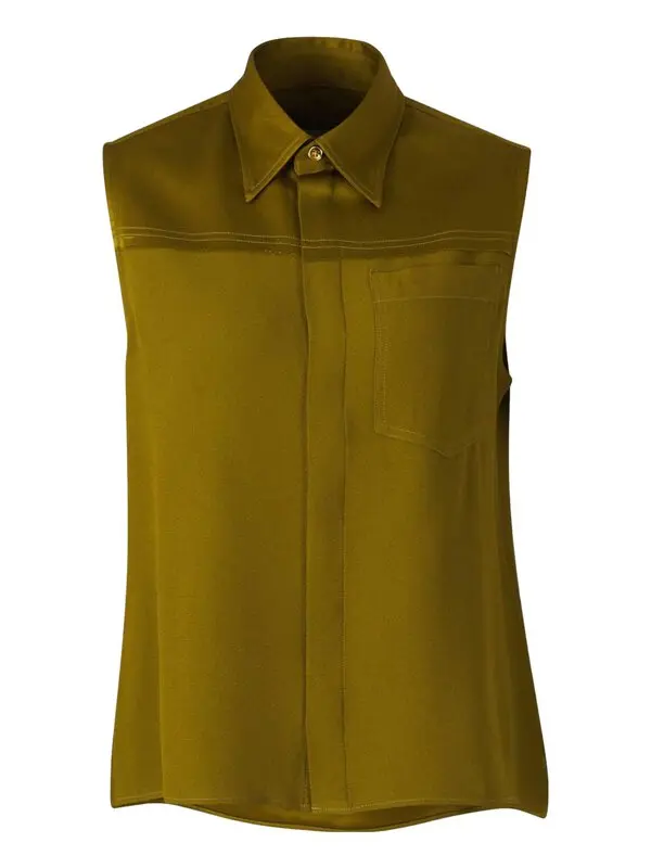 Ami Sleeveless Buttoned Shirt - Brown