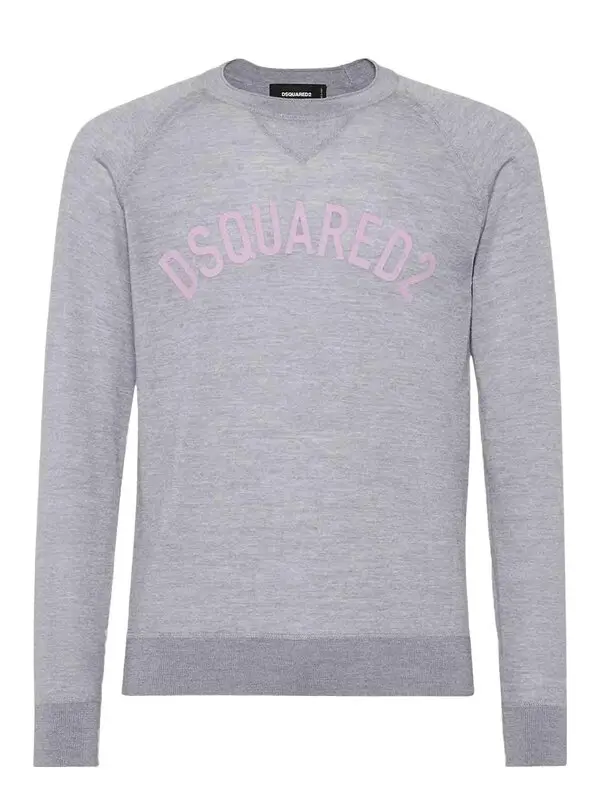 Dsquared2 Logo Knit Sweater - Gris Piedra