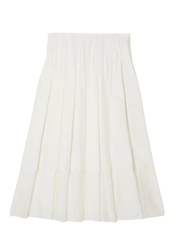 THE ROW Pleated Midi Skirt - White