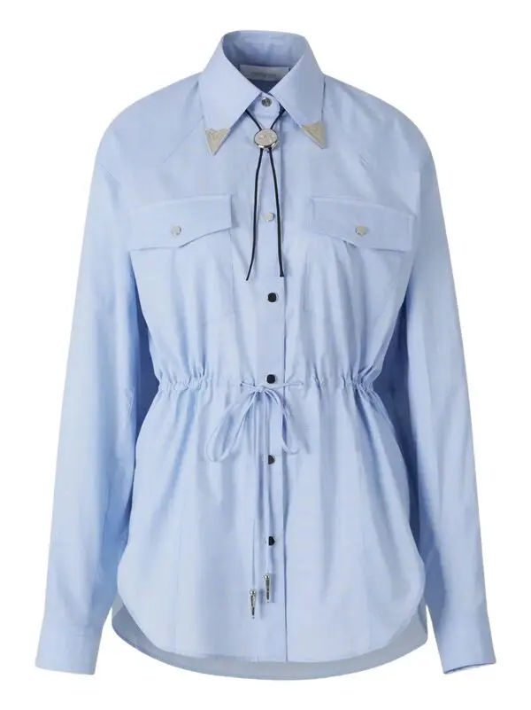 Rabanne Drawstring Waist Shirt - Light Blue