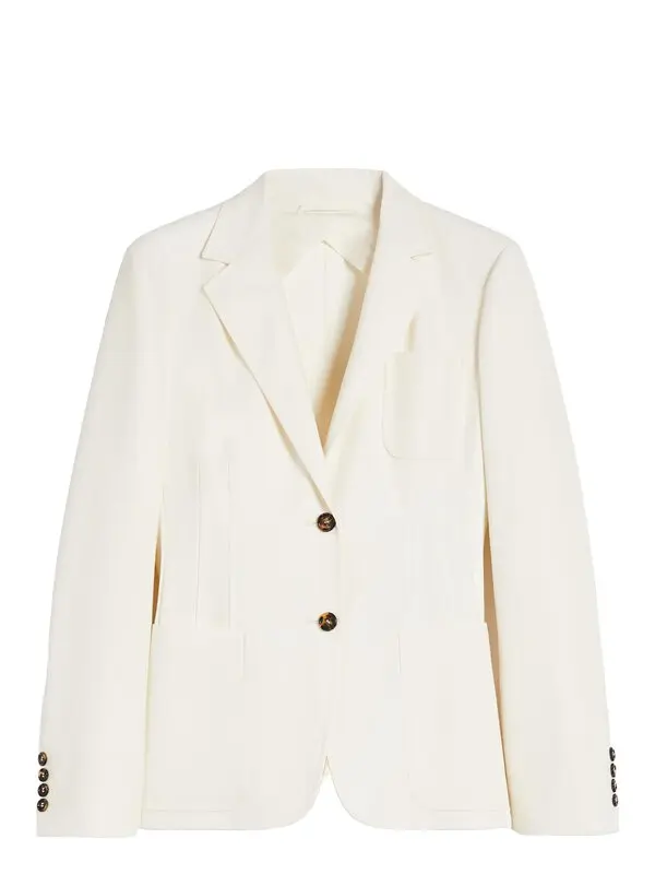 Max Mara Fitted Cotton Blazer - Ivory