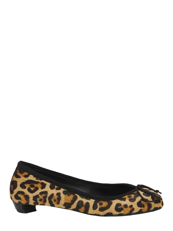 Alexander McQueen Armadillo Leopard Print Ballet Flats - Black