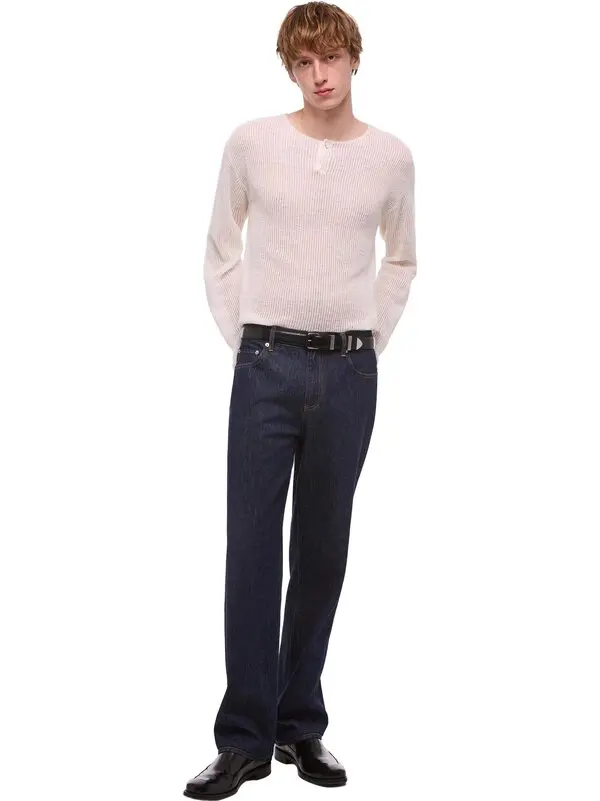 Helmut Lang Textured Henley - White