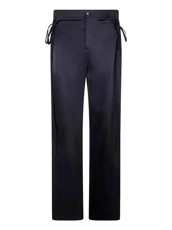 ANN DEMEULEMEESTER Trousers With Tie Detail - Black