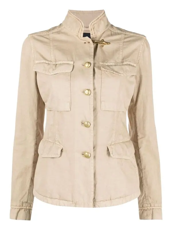 FAY Buttoned Military Jacket - Nude