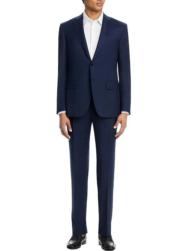 Canali Siena Textured Tonal Regular Fit Suit - Navy