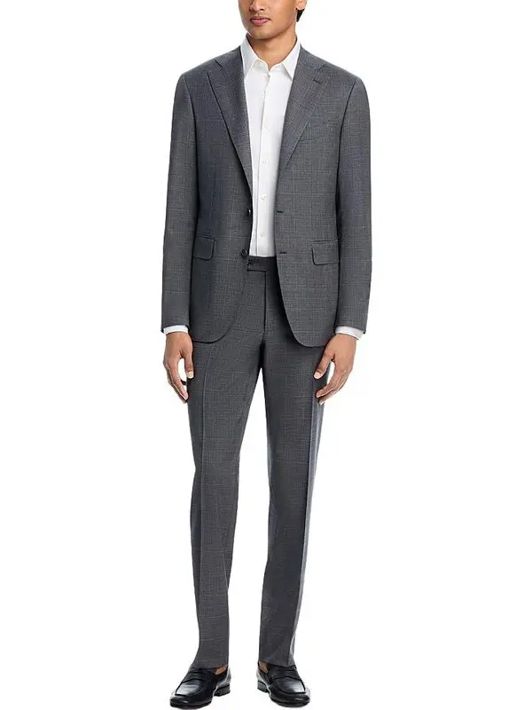 Canali Capri Textured Tonal Slim Fit Suit - Grey