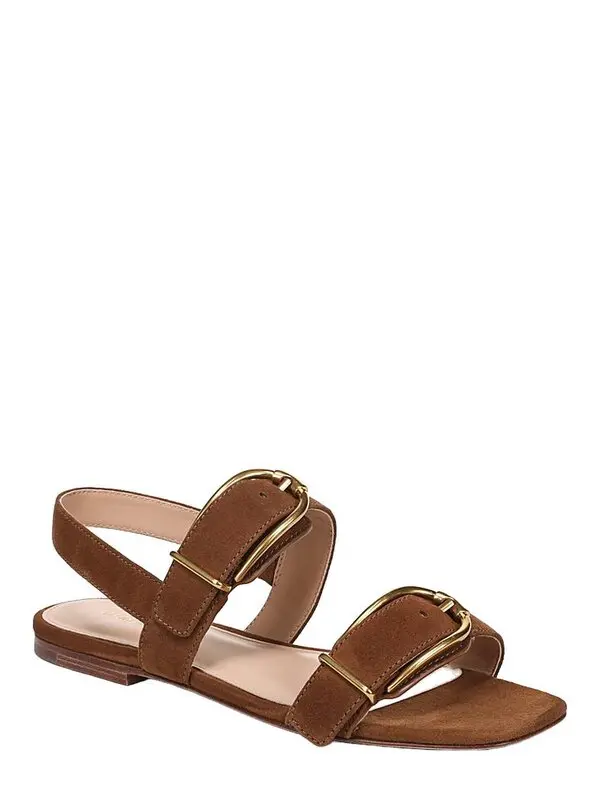 Veronica Beard Maglio Buckle Sandals - Chestnut