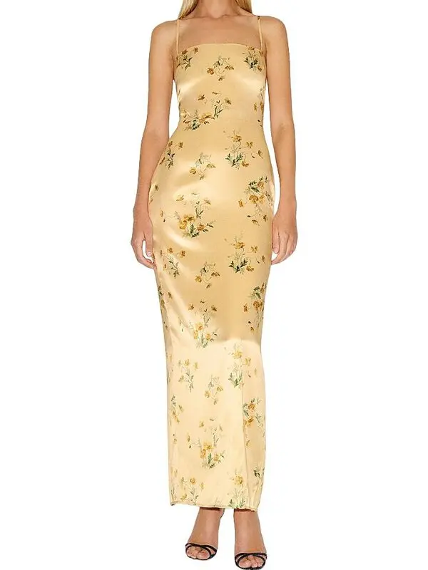 REFORMATION Frankie Silk Maxi Dress With Floral Print - Mercy