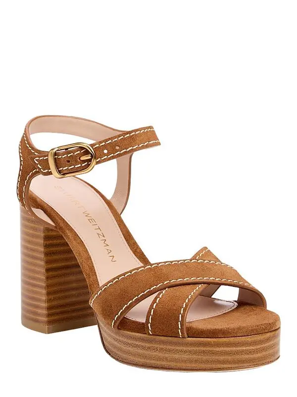 STUART WEITZMAN Dayna Saddle Platform Sandals - Doe