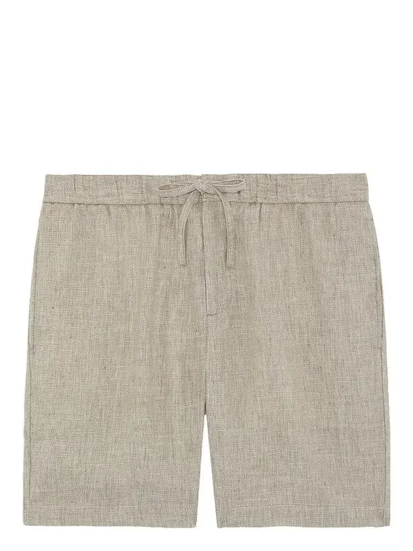Frescobol Carioca Felipe 8" Linen Blend Shorts - Light Brown