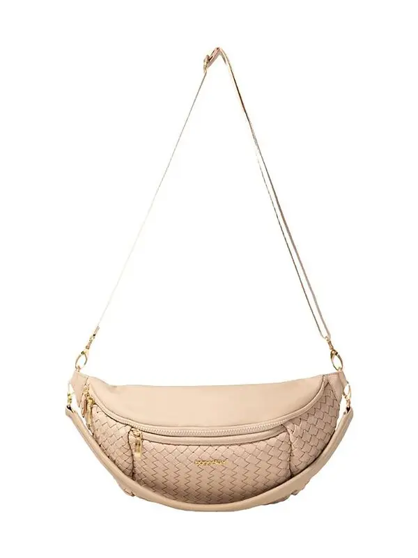 BAGGALLINI Stanton Woven Crossbody Bag - Desert Sand Woven Twill