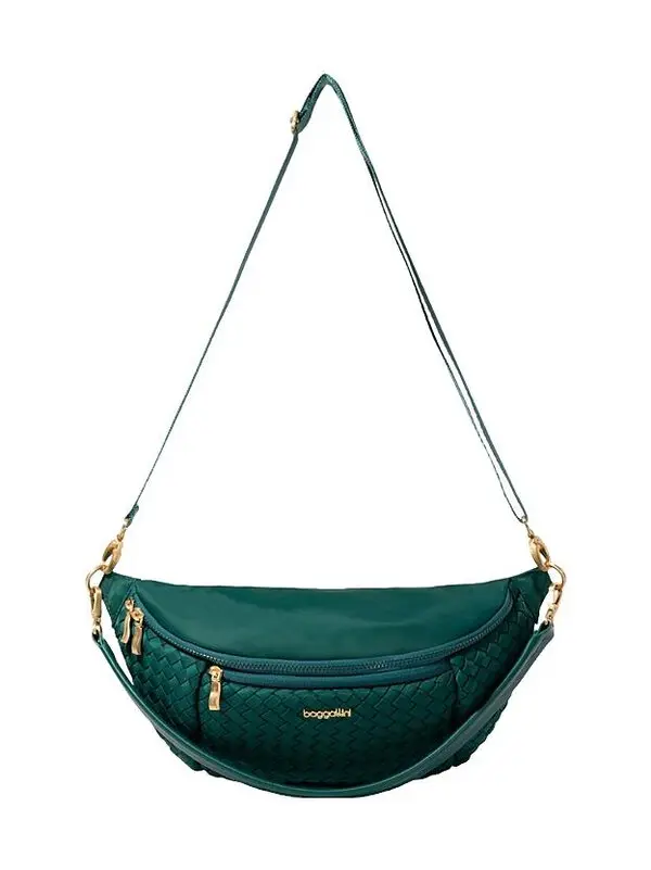 BAGGALLINI Stanton Woven Crossbody Bag - Jade Woven Twill