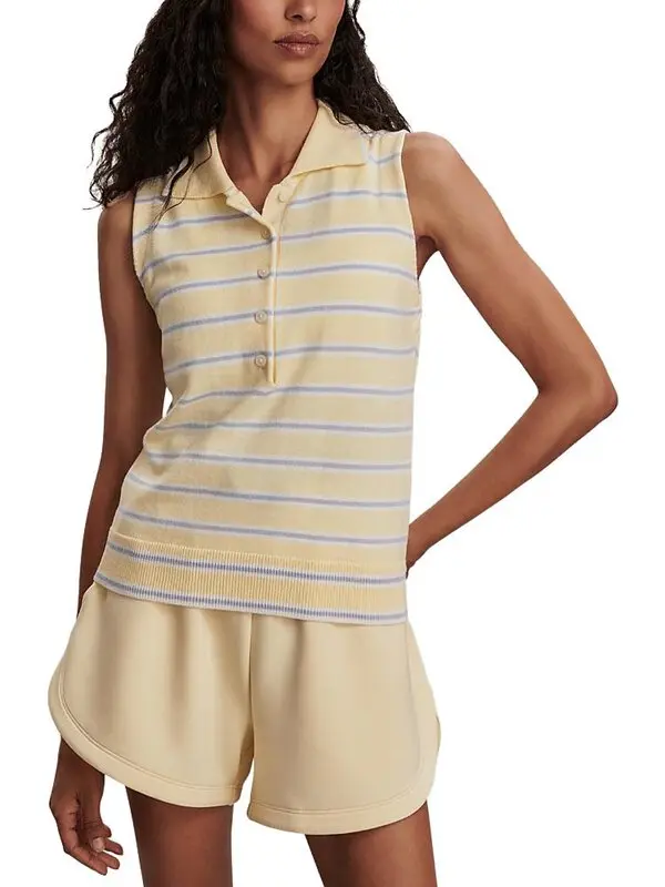 Varley Rue Polo Tank Top - Anise Flow