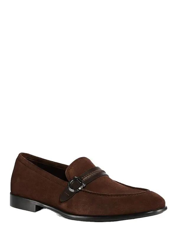 FERRAGAMO Gancini Loafers - Bark