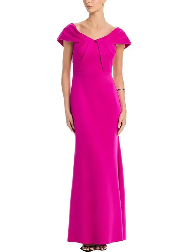 Eliza J Pleated Mermaid Gown - Orchid
