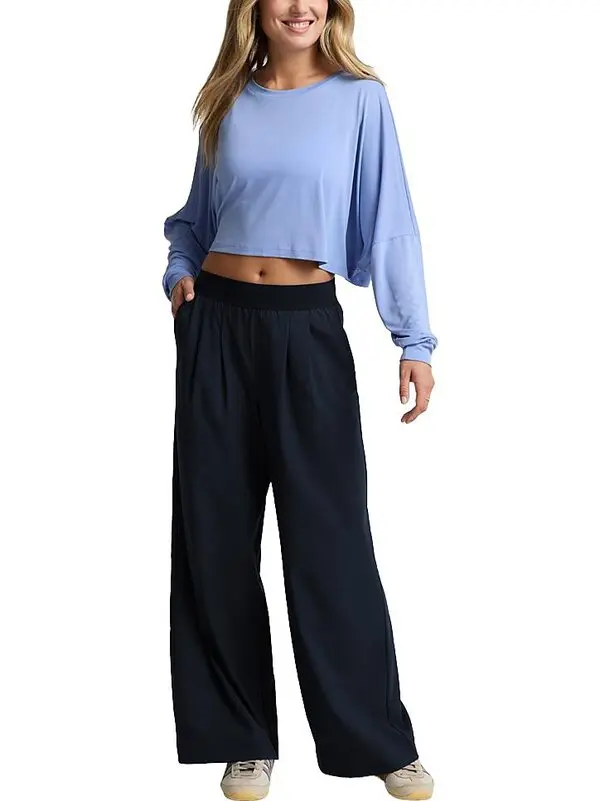 Beyond Yoga Studio Luxe Cropped Long Sleeve Tee - Pastel Periwinkle