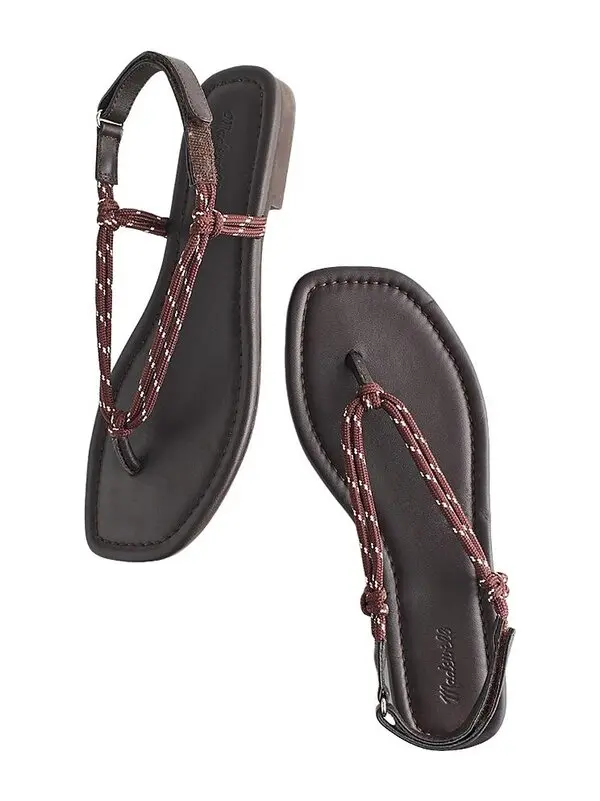 Madewell Paracord Slingback Thong Sandals - Dark Carob