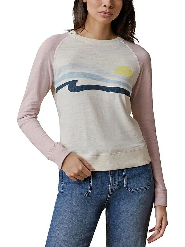 Faherty Brand Sunwashed Slub Crewneck - Violet Sunrise