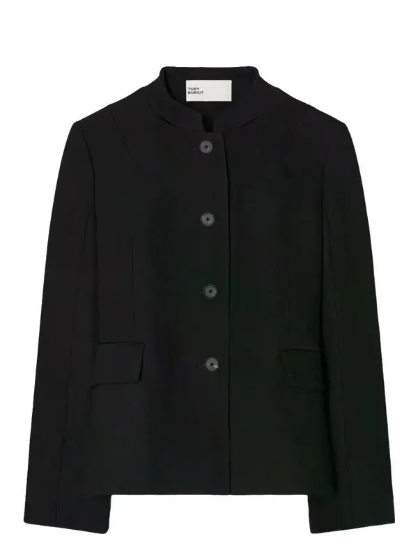 Tory Burch Viscose And Cotton Crepe Jacket - Black