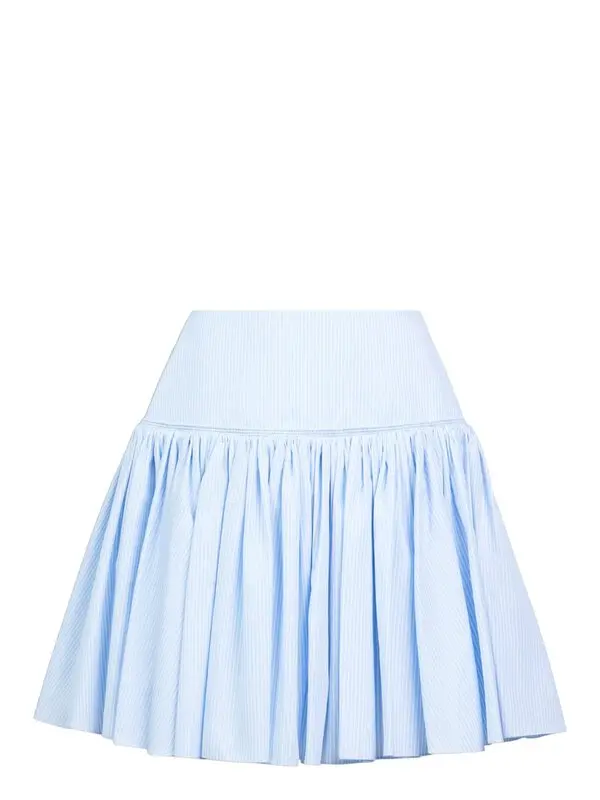 Alaïa Cotton Poplin Basque Mini Skirt - Blue