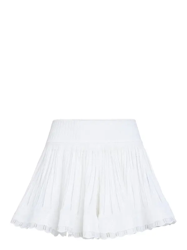 Alaïa Knitted Crinoline Shorts - White