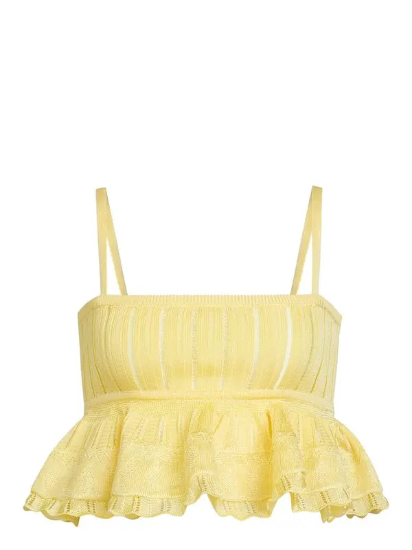 Alaïa Knitted Crinoline Crop Top - Yellow