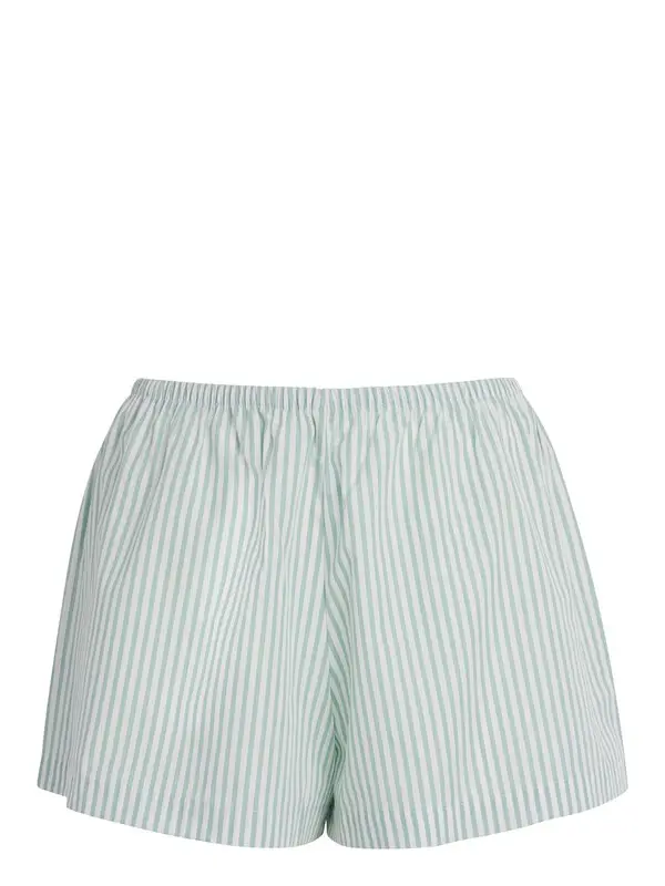 LESET Cotton-lyocell Stripe Yoshi Shorts - Green