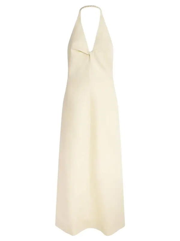 SIR. Aria Linen Halterneck Maxi Dress - Yellow