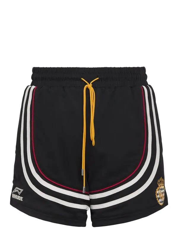 Rhude Cotton Lago Veille Soccer Shorts - Black