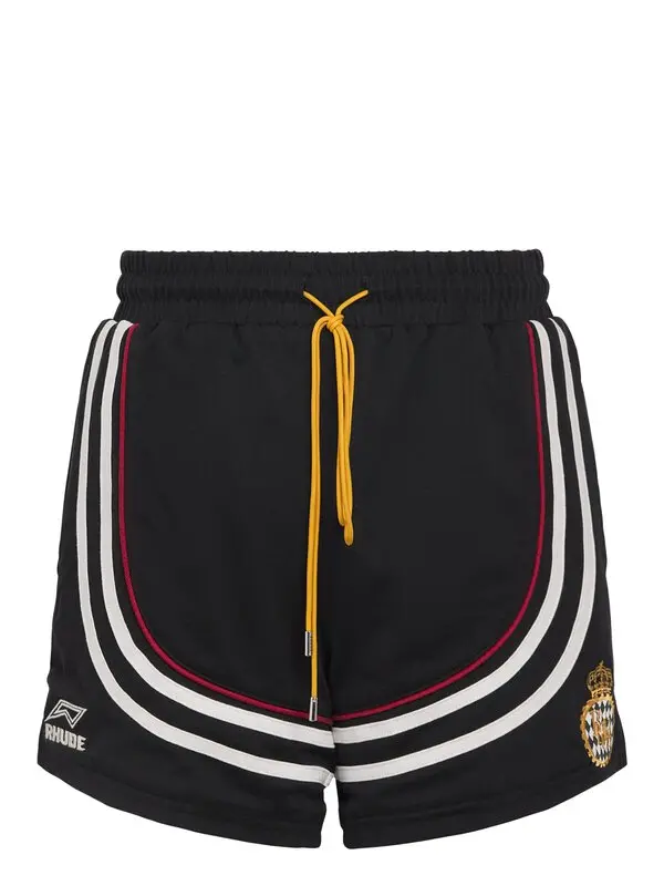 Rhude Cotton Lago Veille Soccer Shorts - Black