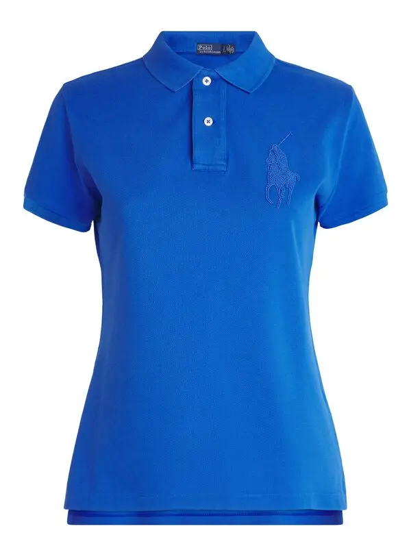 Polo Ralph Lauren Beaded Big Pony Polo Shirt - Blue
