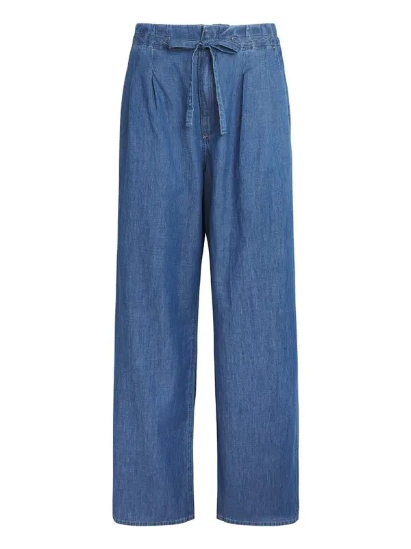 Paige Drawstring Ingrid Wide-leg Jeans - Blue