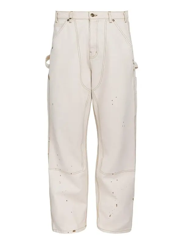 CHERRY LOS ANGELES Cotton Paint Splatter Carpenter Trousers - White