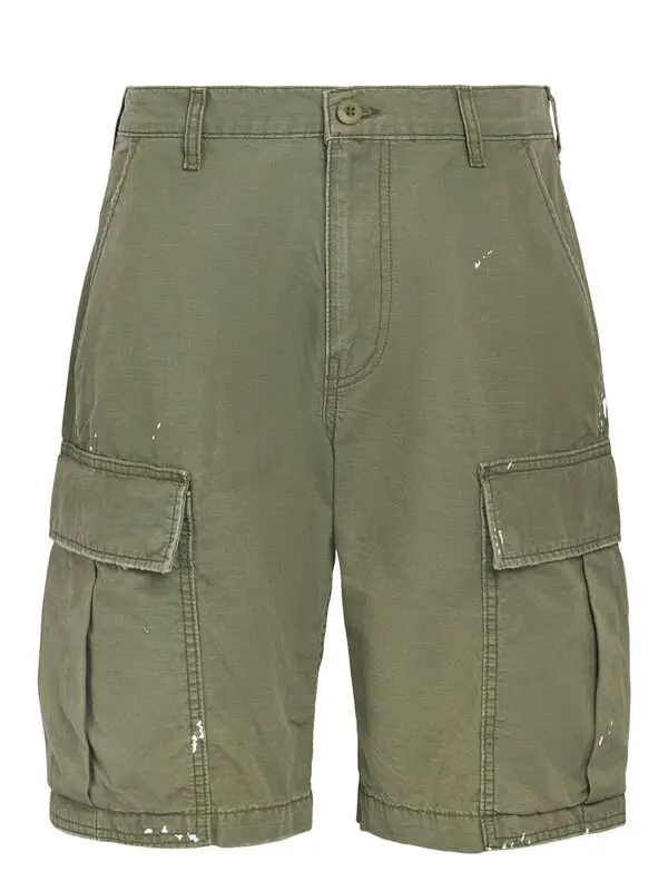 CHERRY LOS ANGELES Cotton Paint Splatter Cargo Shorts - Green
