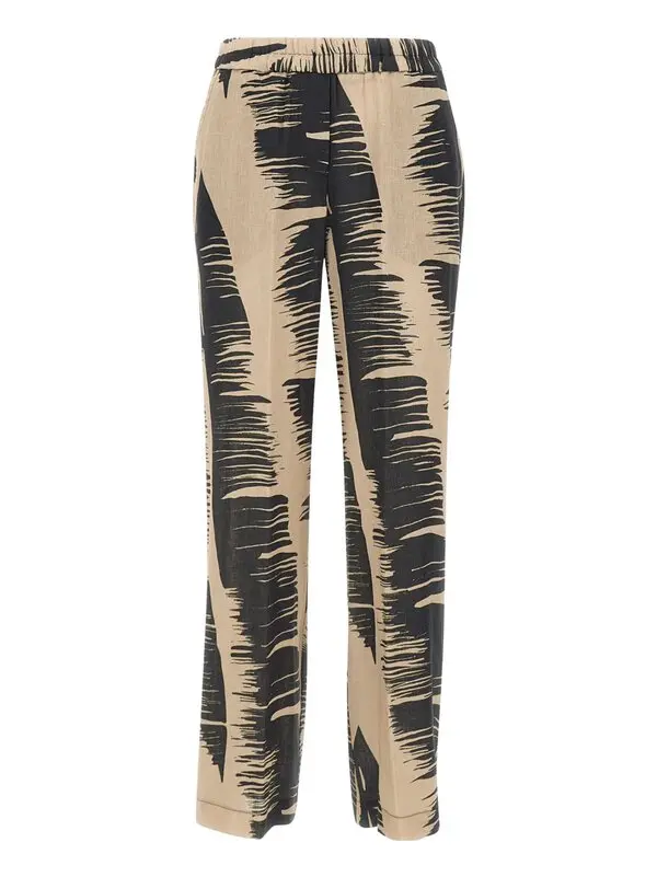 KAOS Printed Elastic Waist Casual Pants - Nude