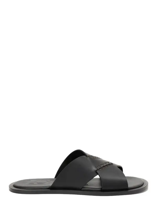 Loewe Cross Design Slip-on Sandals - Black