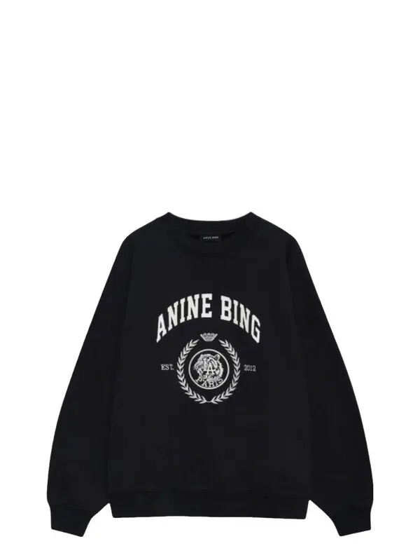 ANINE BING Logo Crew Sweatshirt - Black