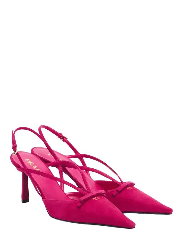 Prada Suede Slingback Pumps - Pink