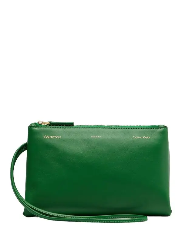 Calvin Klein Essential Case Mini Leather Clutch - Green