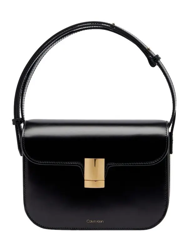 Calvin Klein Tilla Leather Shoulder Bag - Black