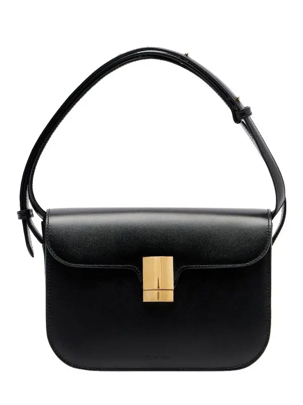 Calvin Klein Small Leather Shoulder Bag - Black